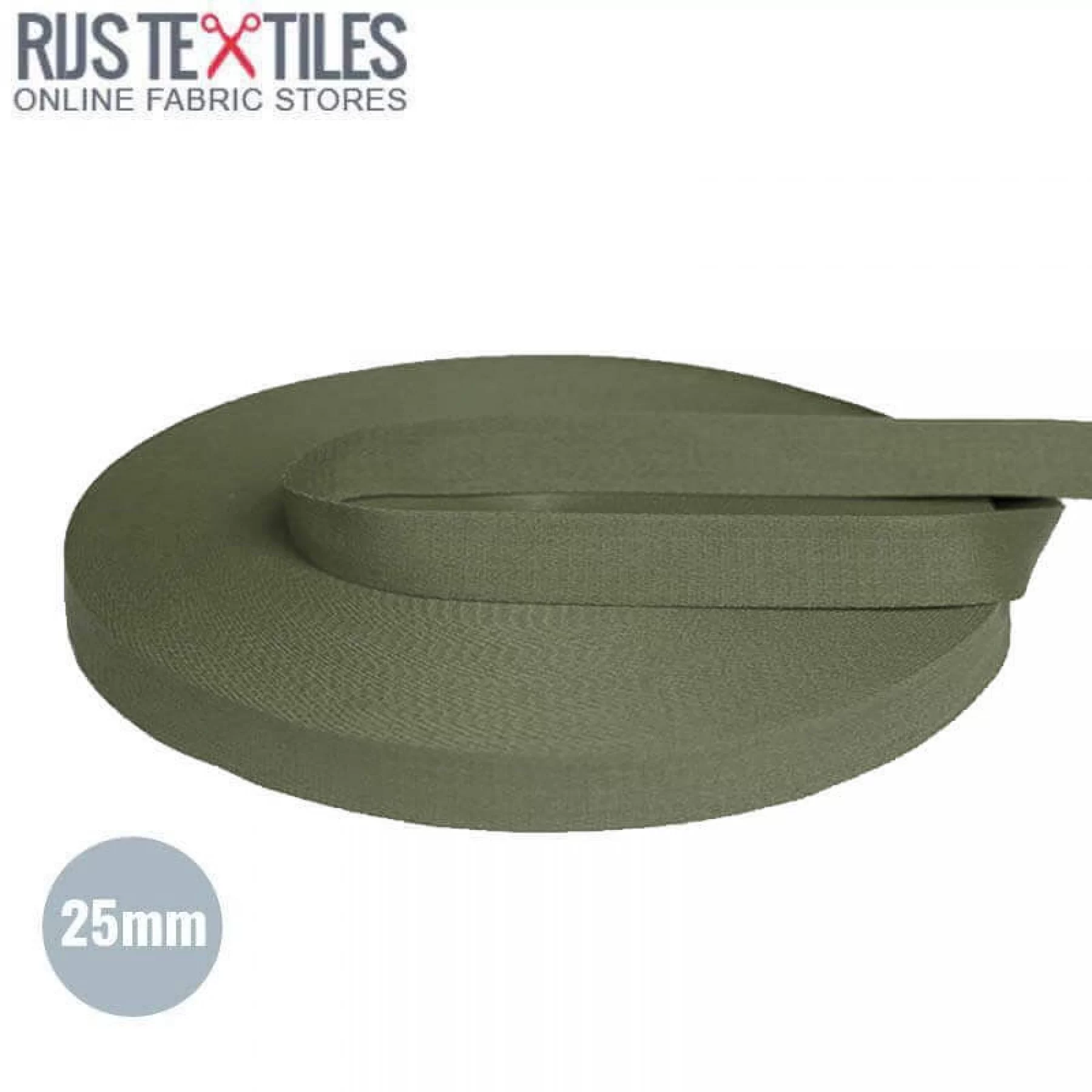 Buy belt webbing cotton army green 25mm? From € 0.45 p/m