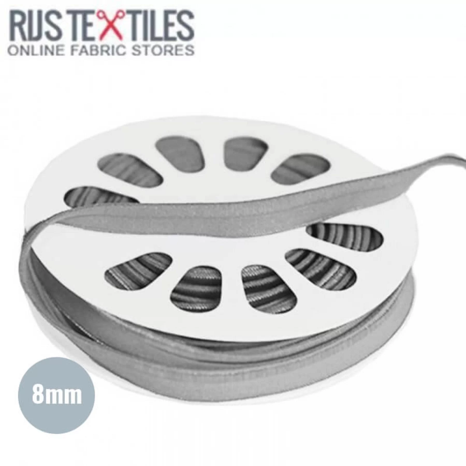 Elastic Piping Tape Grey 8mm