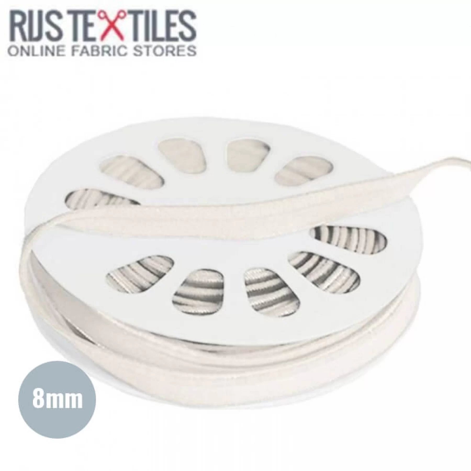 Elastic Piping Tape Ecru 8mm