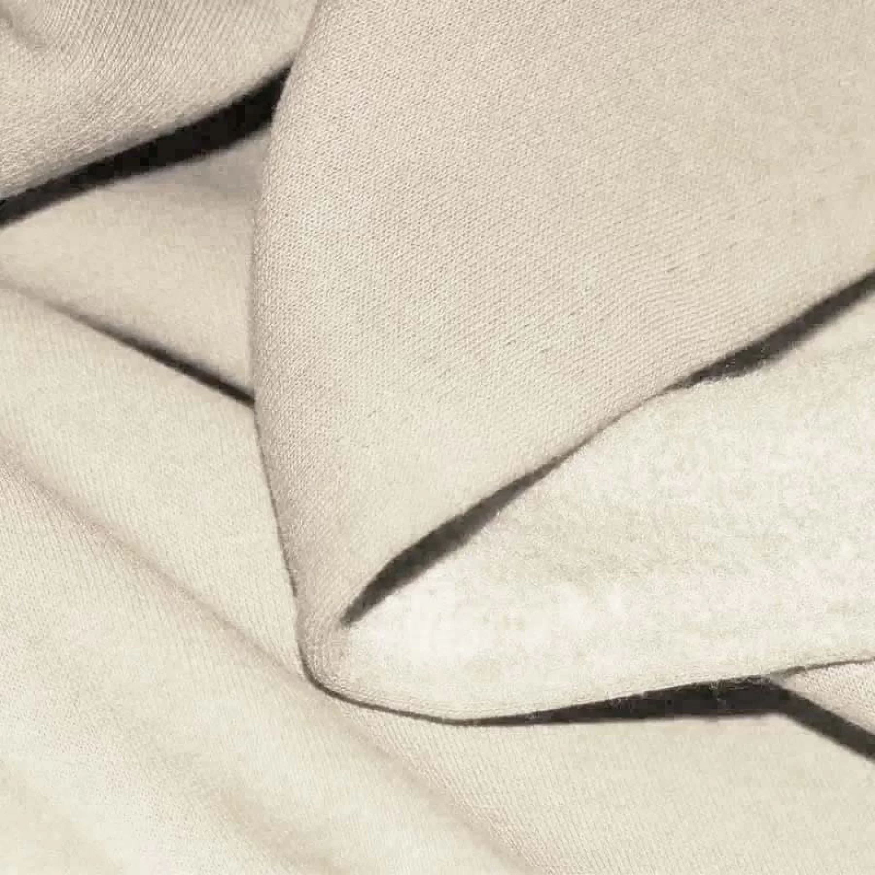 Tissu sweat molleton beige clair au metre pas cher!