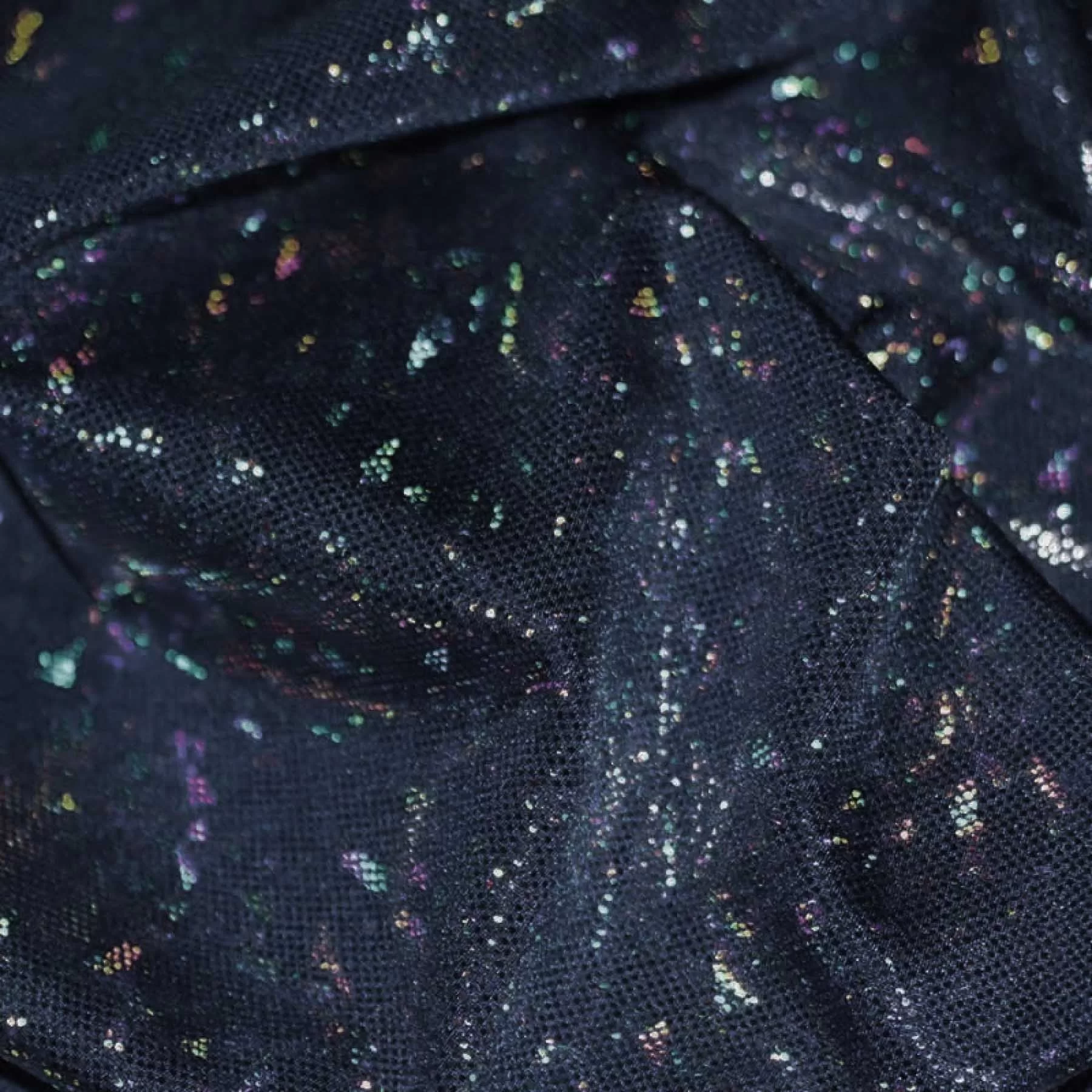 Hologram Fabric Leaf Navy