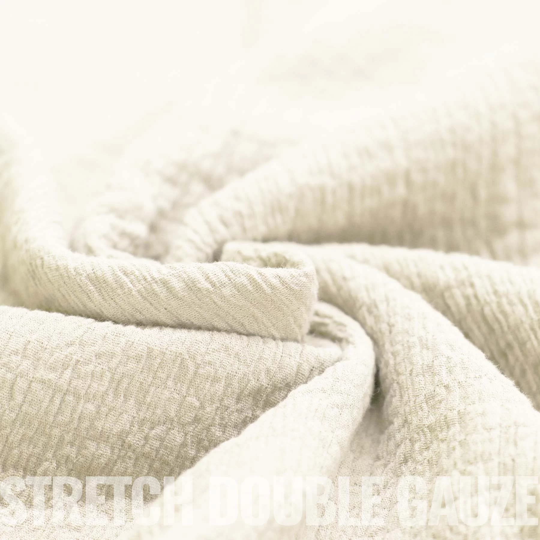 Stretch double gauze fabric natural beige per meter. Buy online!
