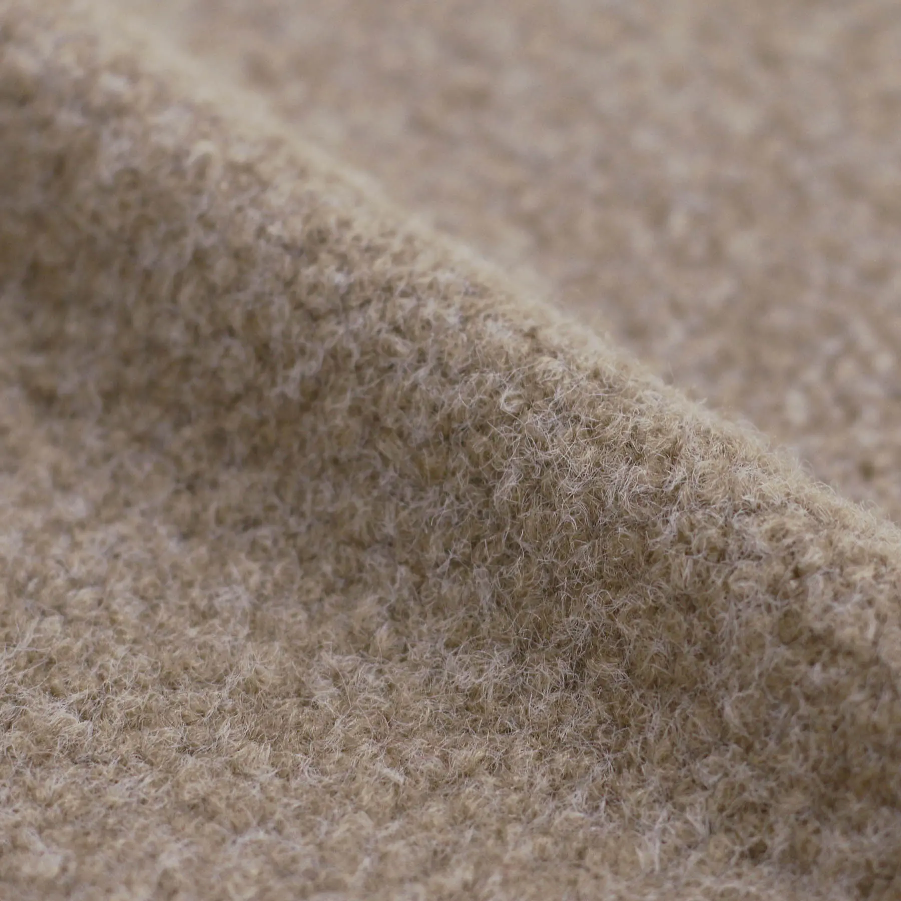 Boucle Stof Gekruld Gemeleerd Beige