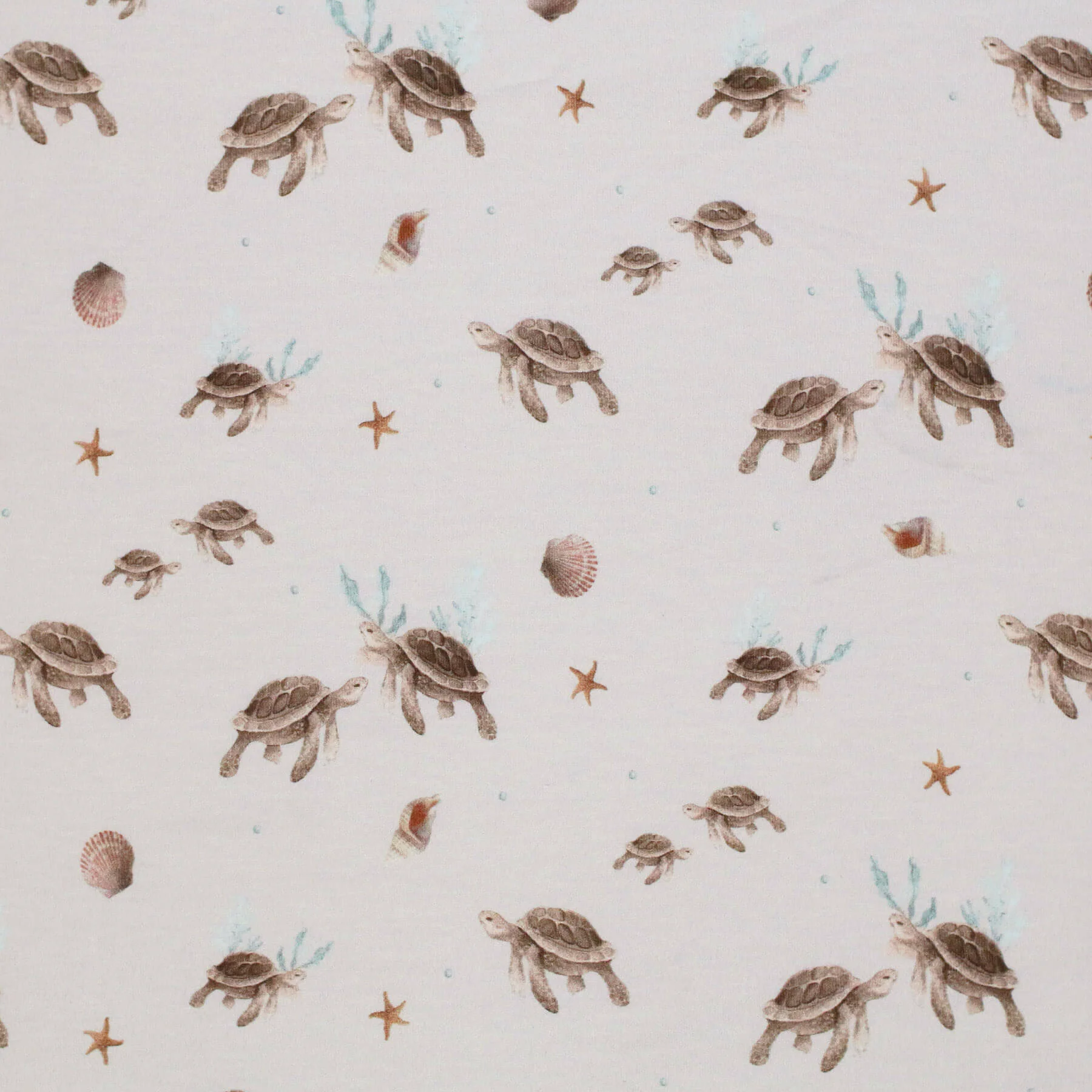 Jersey Cotton Fabric Digital Print - Turtle Sea