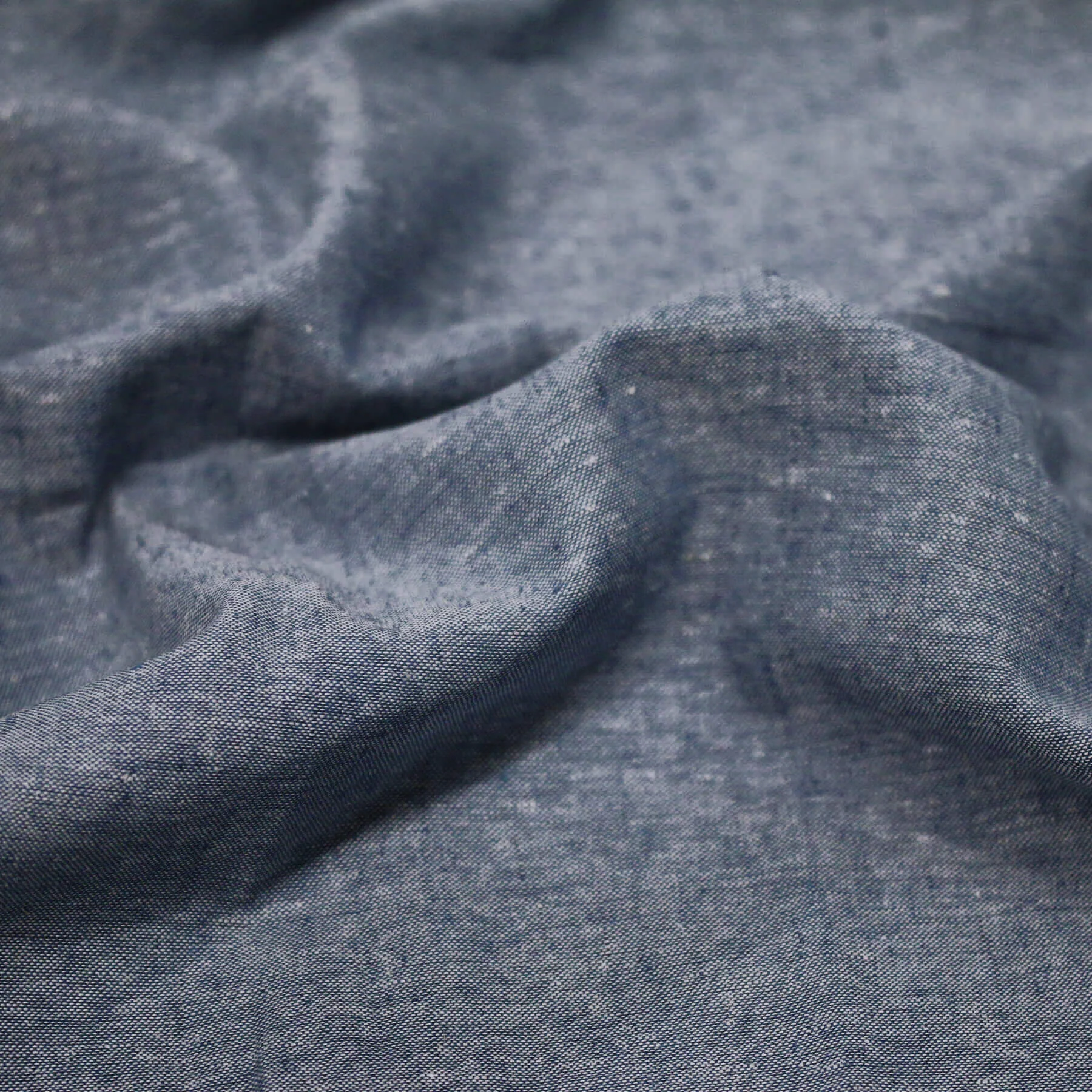 Linen Chambray Fabric Navy