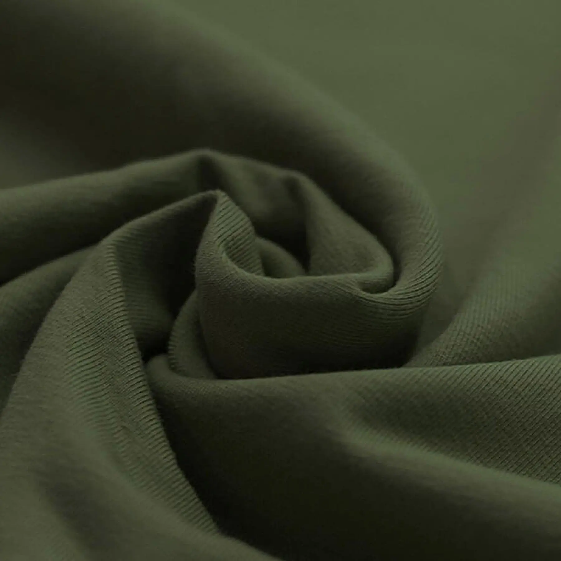 Organic cotton jersey fabric army green
