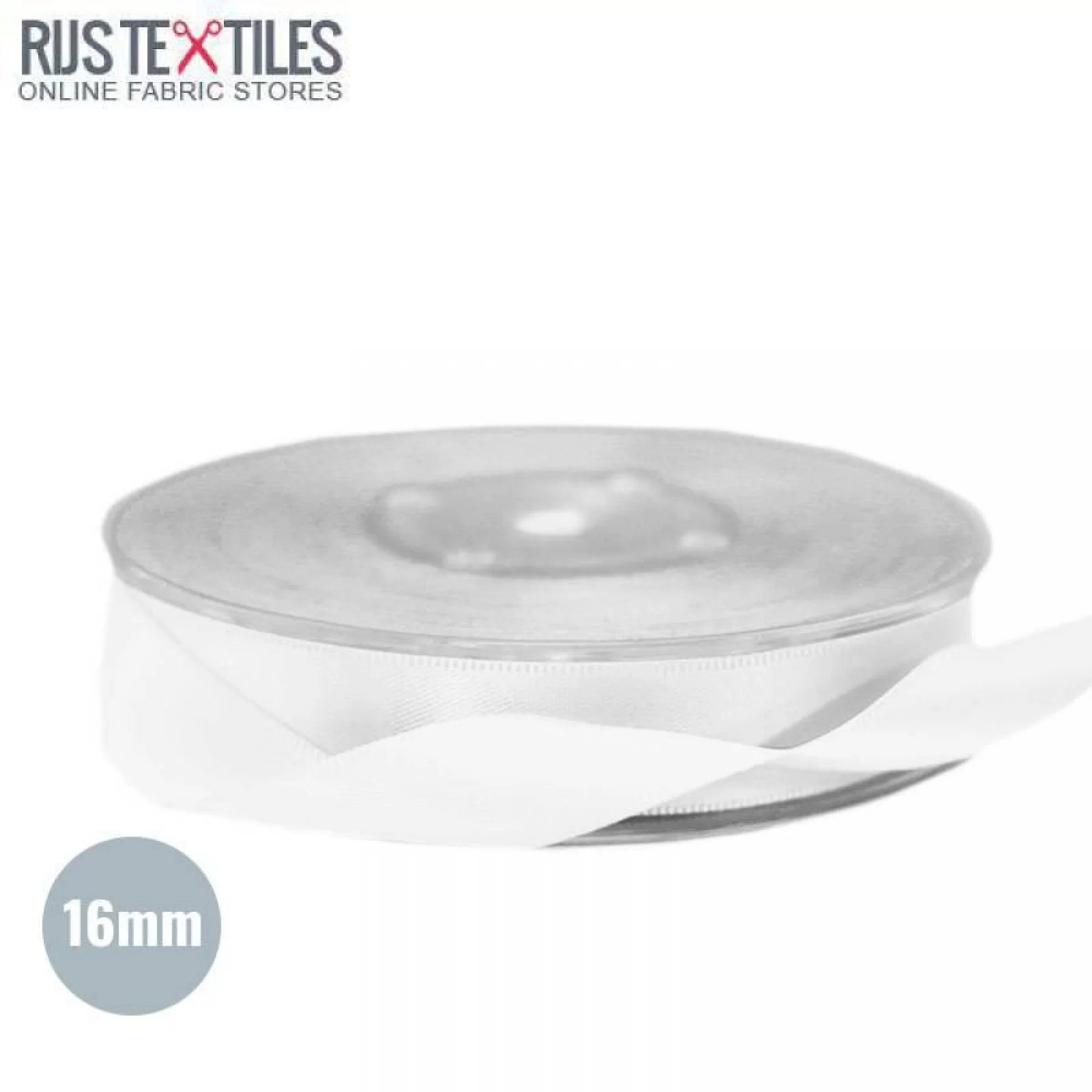 Satin ribbon white by the meter. Buy 16mm wide