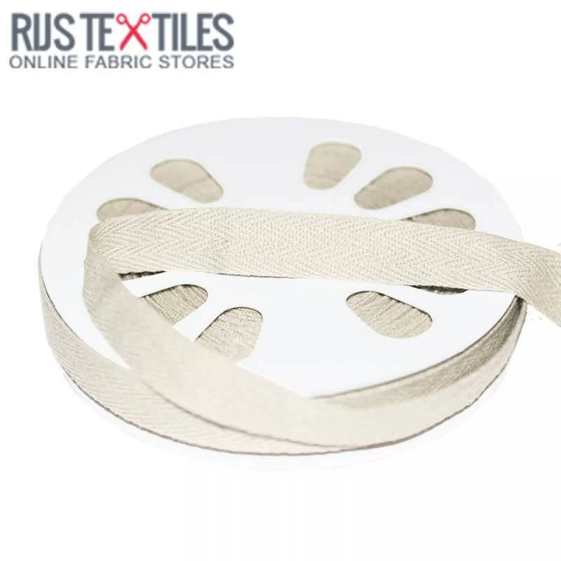 Ruban sergé coton ecru 15mm au mètre pas cher