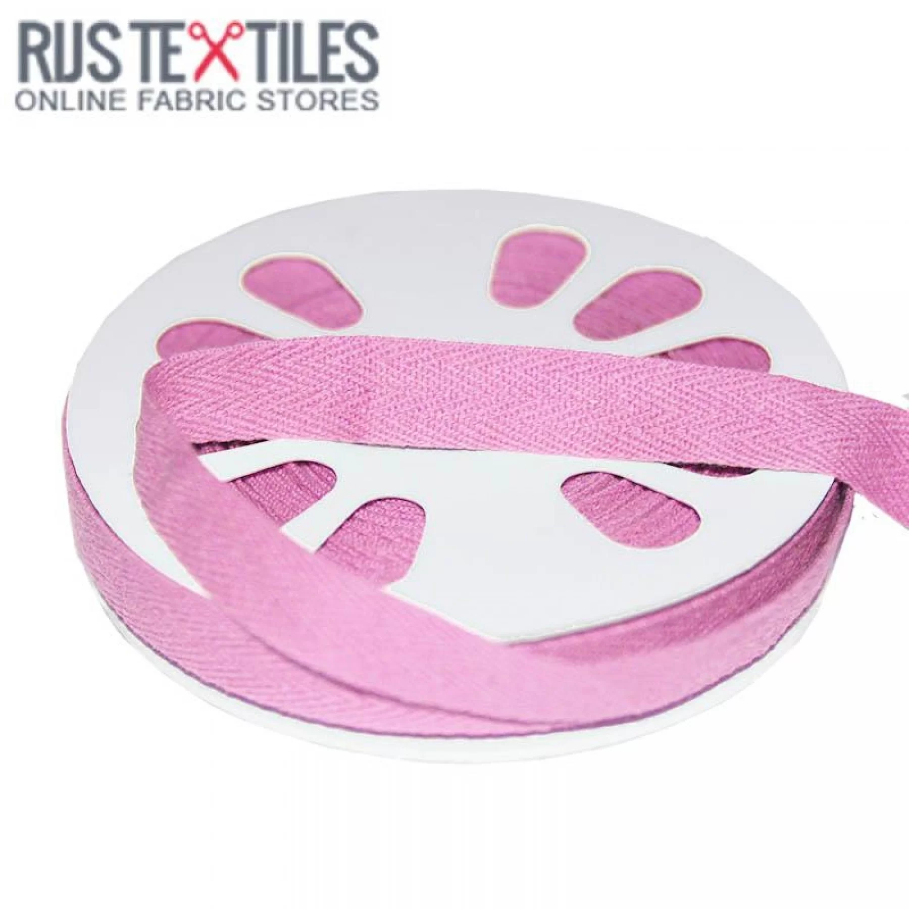 Buy cotton twill ribbon pink per meter € 0,28