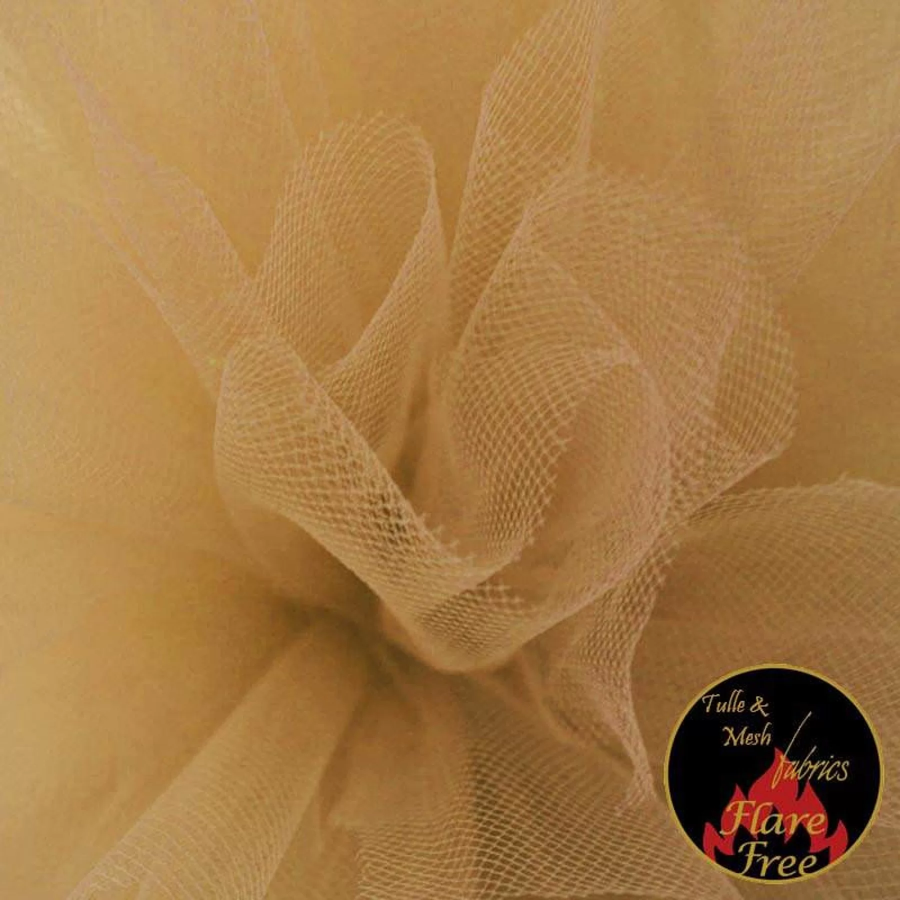 Tissu tulle beige or au mètre pas cher.