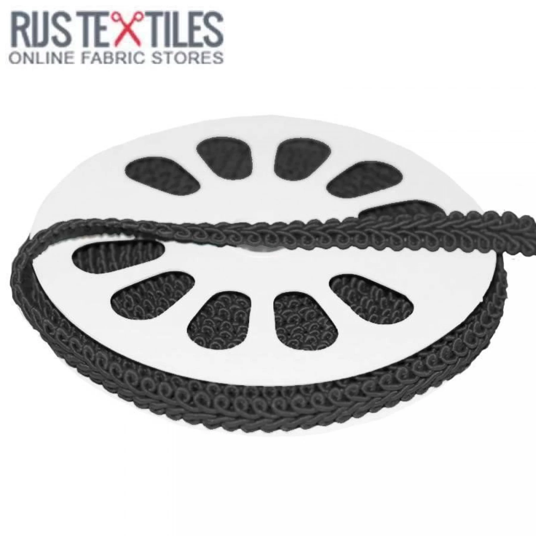 Braided Gimp Trim Black 9mm